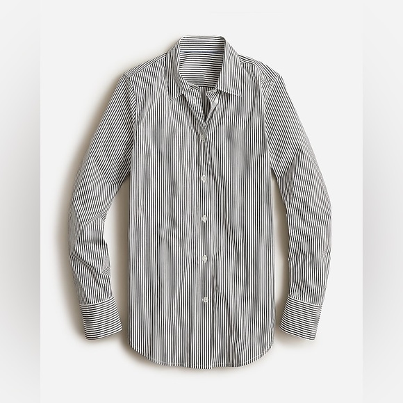 J. Crew | Tops | Vintage J Crew Green Label 0 Cotton Stripped Blouse ...